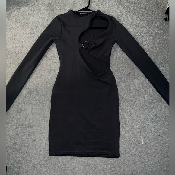 PrettyLittleThing | Dresses | Us 2 Dark Gray Plt Cut Out Dress | Poshmark